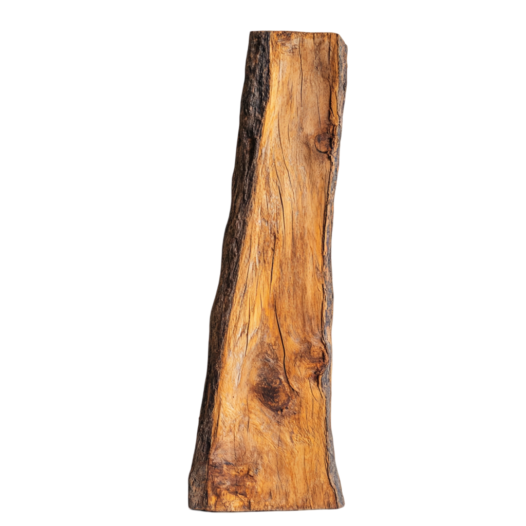 Free: standing wooden log cut in half lengthwise, view from below ...