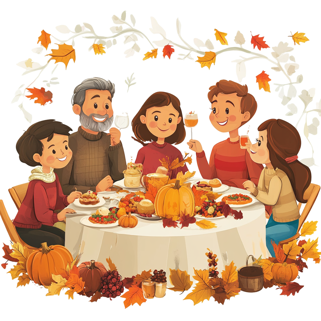 Free: A clipart of a thanksgiving party with the family. - nohat.cc