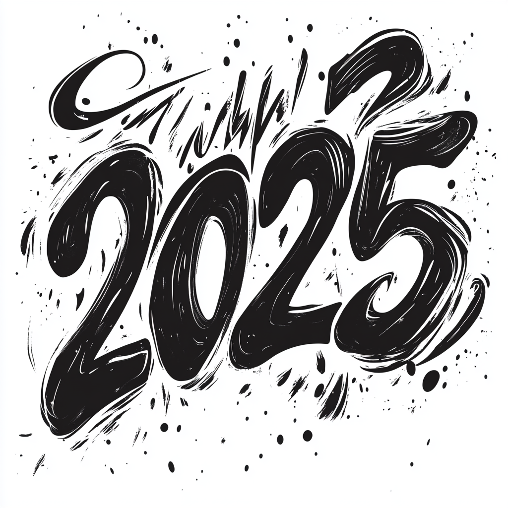 Free: Elegant Calligraphy of '2025' - nohat.cc