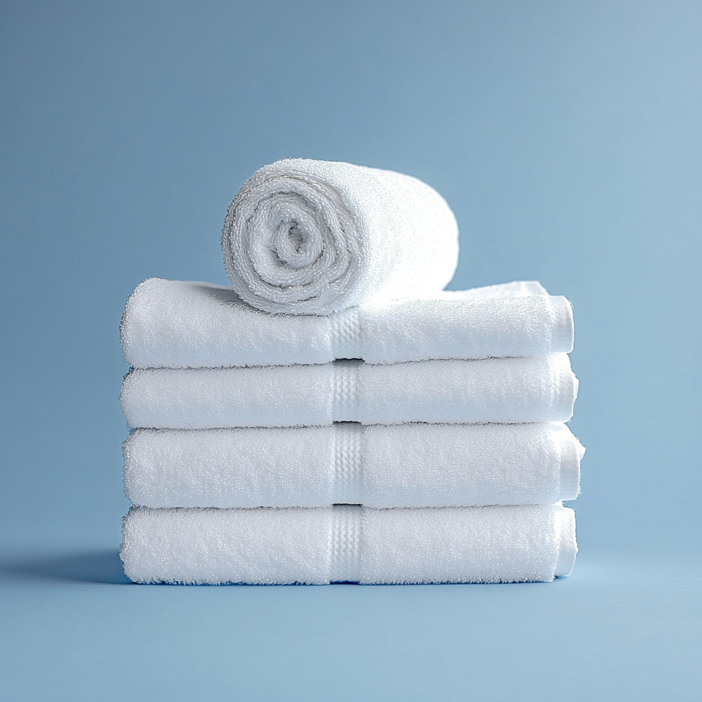 Free: a stack of towels on a pink background - nohat.cc