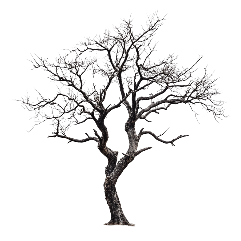 Free: a realistic photo of a leafless tree with thick gnarly branc ...