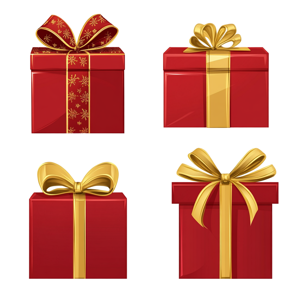 Free: Red Gift Boxes With Gold Ribbons Clipart, isolated white bac ...
