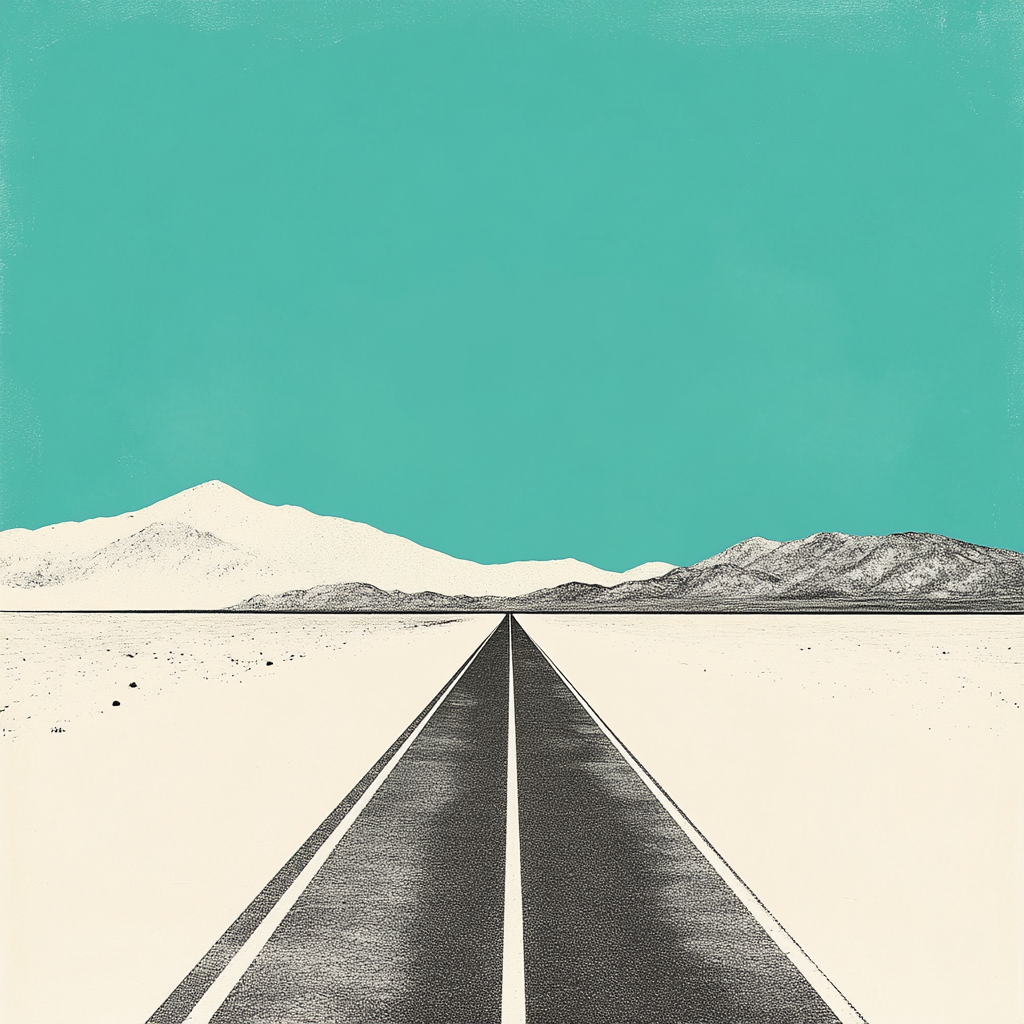 Free: Pan-American Highway Art: Black and White Photo with Teal Accents ...