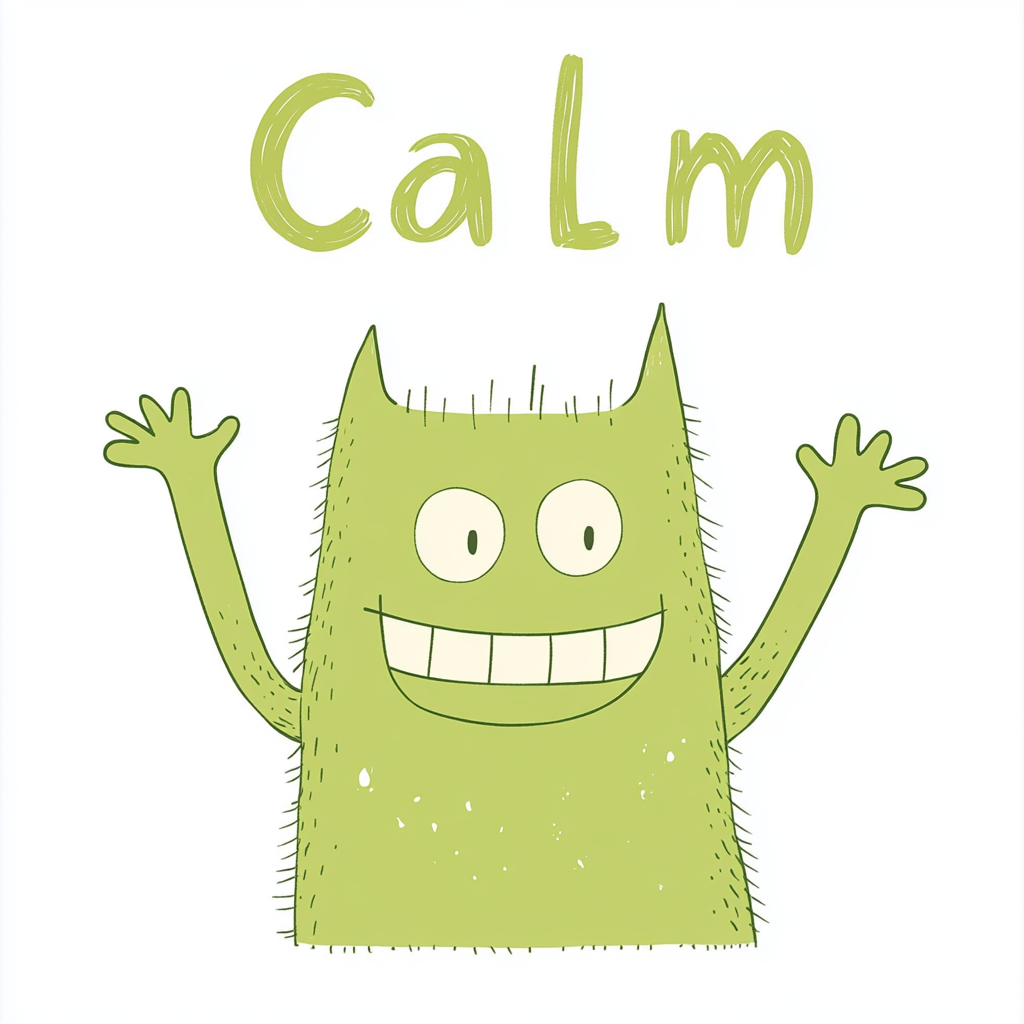 Free: Cute Calm Green Cartoon Monster Illustration - nohat.cc
