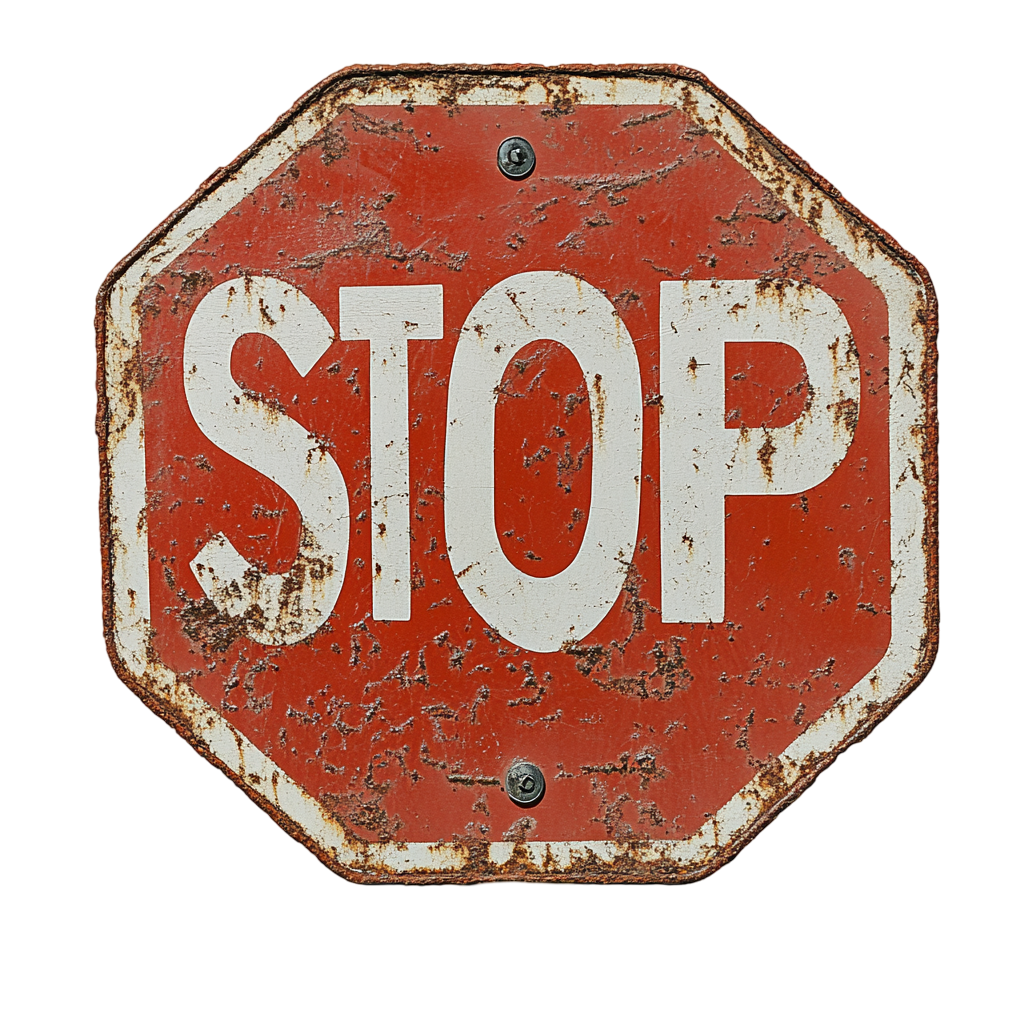 Free: PNG Old Worn Stop Sign Front View with White STOP Text for Urban ...