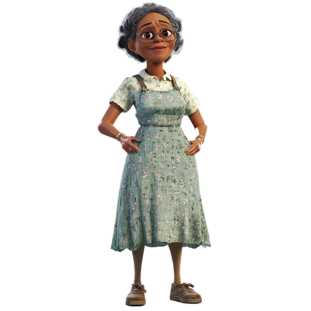 Free: PNG African American grandma in yellow dress, 45 years old, Pixar ...