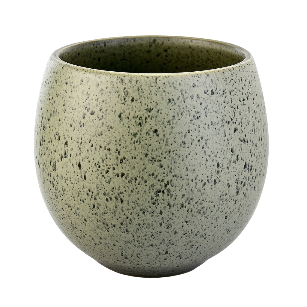 Free: Matte Gray Speckled Flower Pot with Rounded Edges - nohat.cc