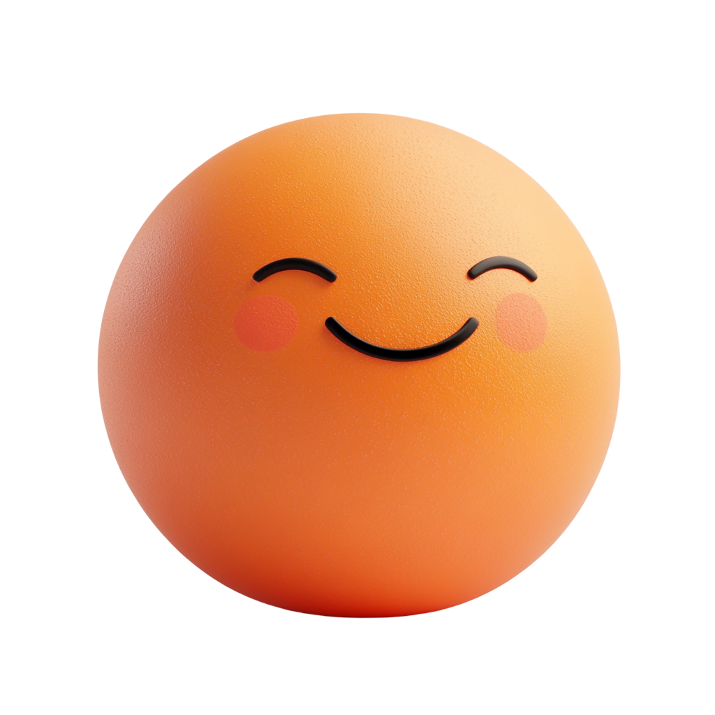 Free: Joyful 3D Emoji on Vibrant Orange Sphere - nohat.cc