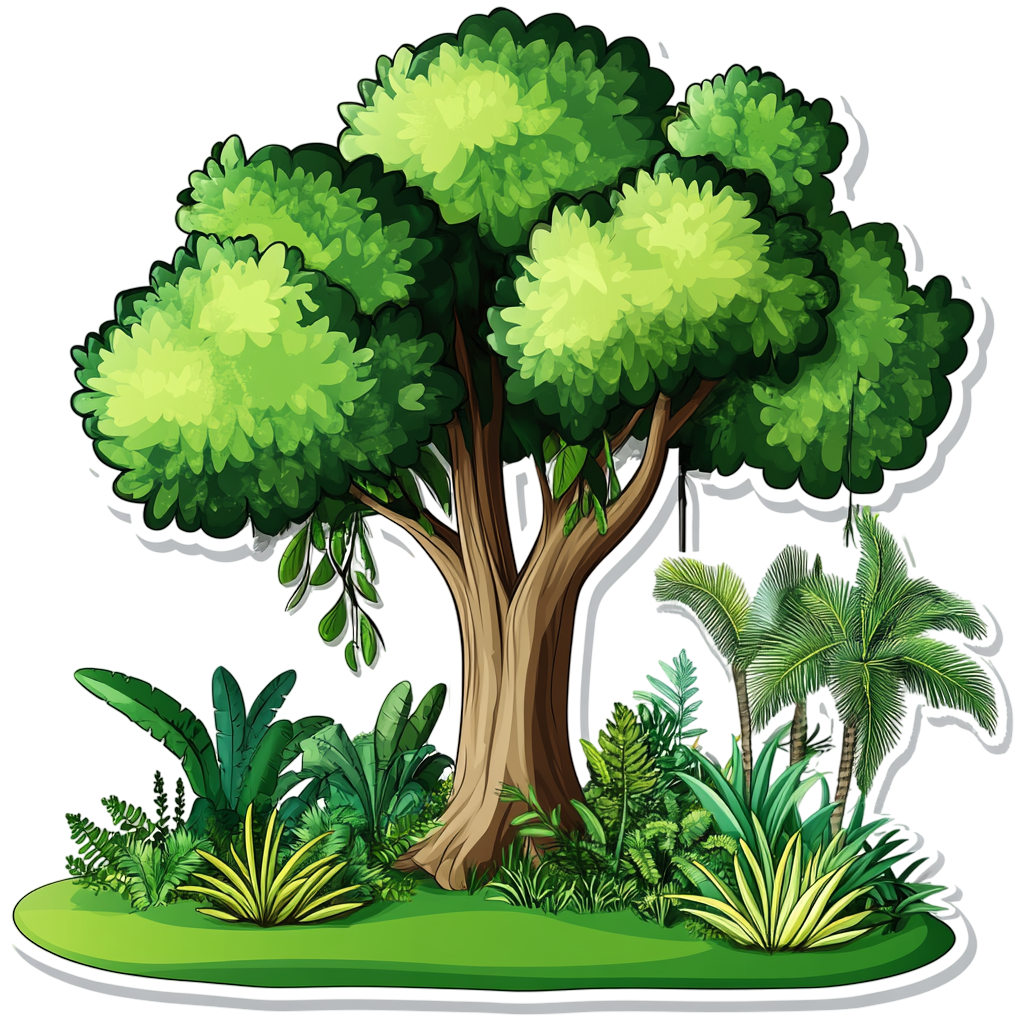 Free: Tropical Rainforest Tree: Mayan-Inspired Clip Art Sticker - nohat.cc