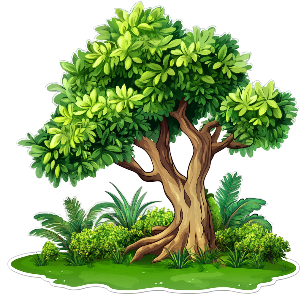 Free: Tropical Rainforest Tree: Mayan-Inspired Clip Art Sticker - nohat.cc