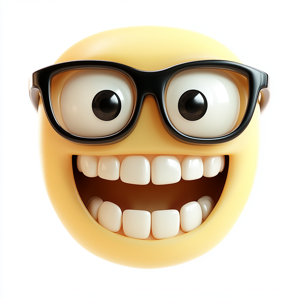 Free: Pixar-Style Emoji: Glasses and Big Teeth Smiles! - nohat.cc
