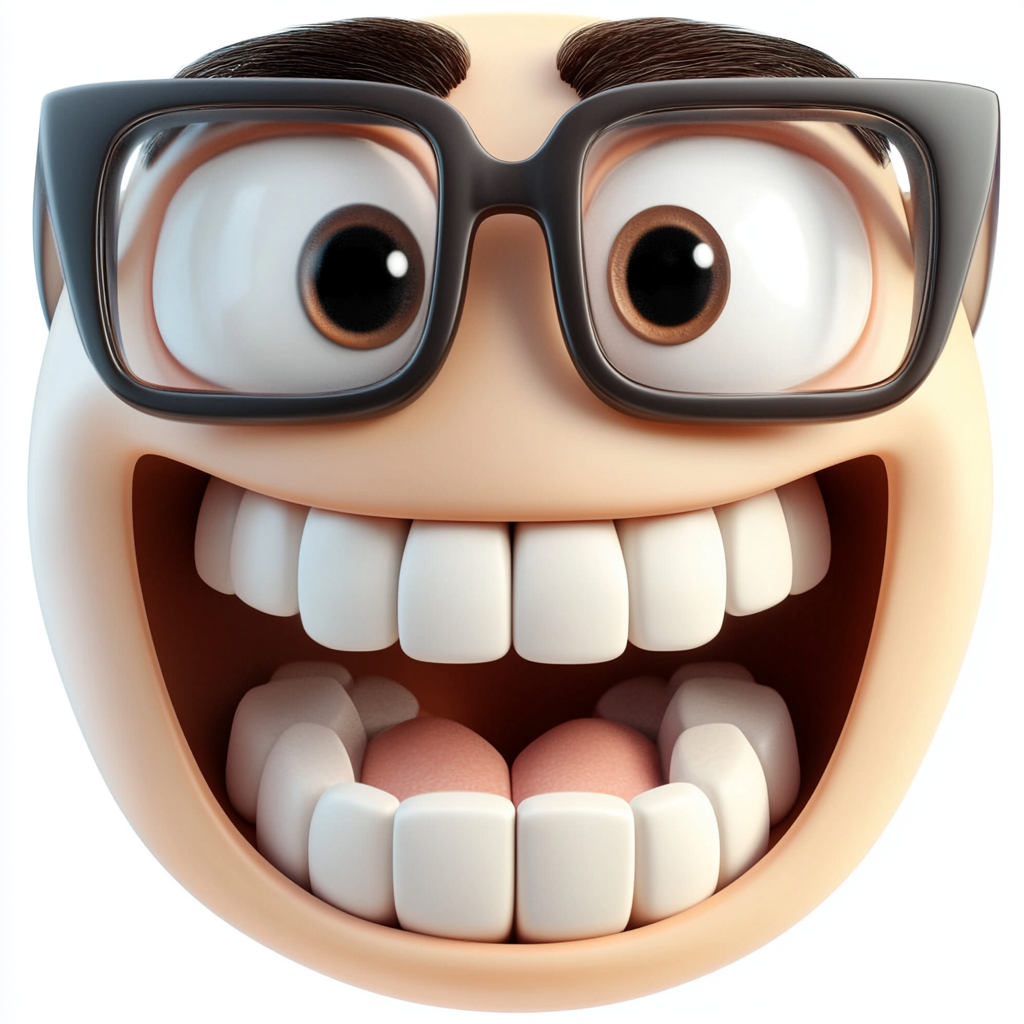Free: Pixar-Style Emoji: Glasses and Big Teeth Smiles! - nohat.cc