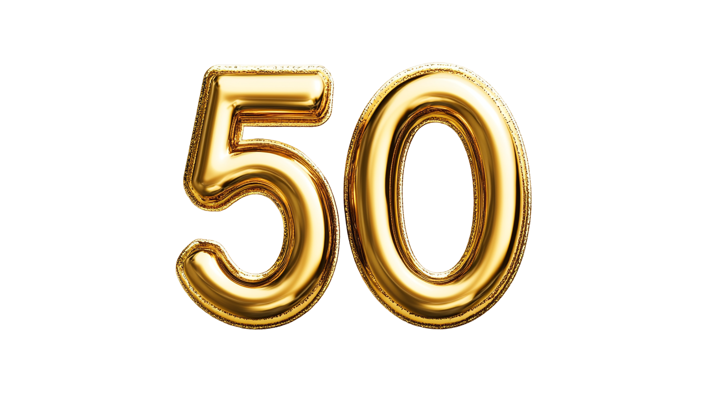 Free: Elegant Golden Number 50 in High Detail - nohat.cc