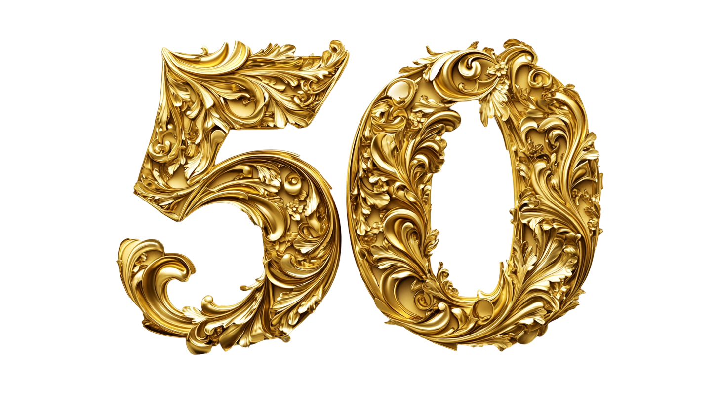 Free: Elegant Golden Number 50 in High Detail - nohat.cc