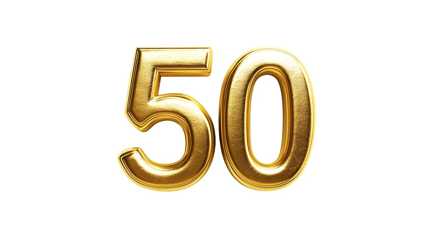 Free: Elegant Golden Number 50 in High Detail - nohat.cc