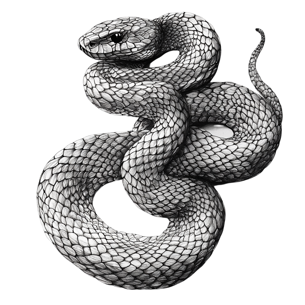 Free: Realistic Coiled Copperhead Snake Tattoo Stencil - nohat.cc