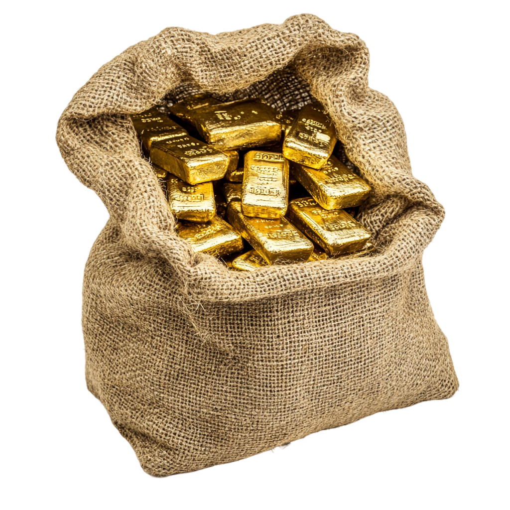 Free: Treasure in a Sack: Bursting with Gold Bars - nohat.cc