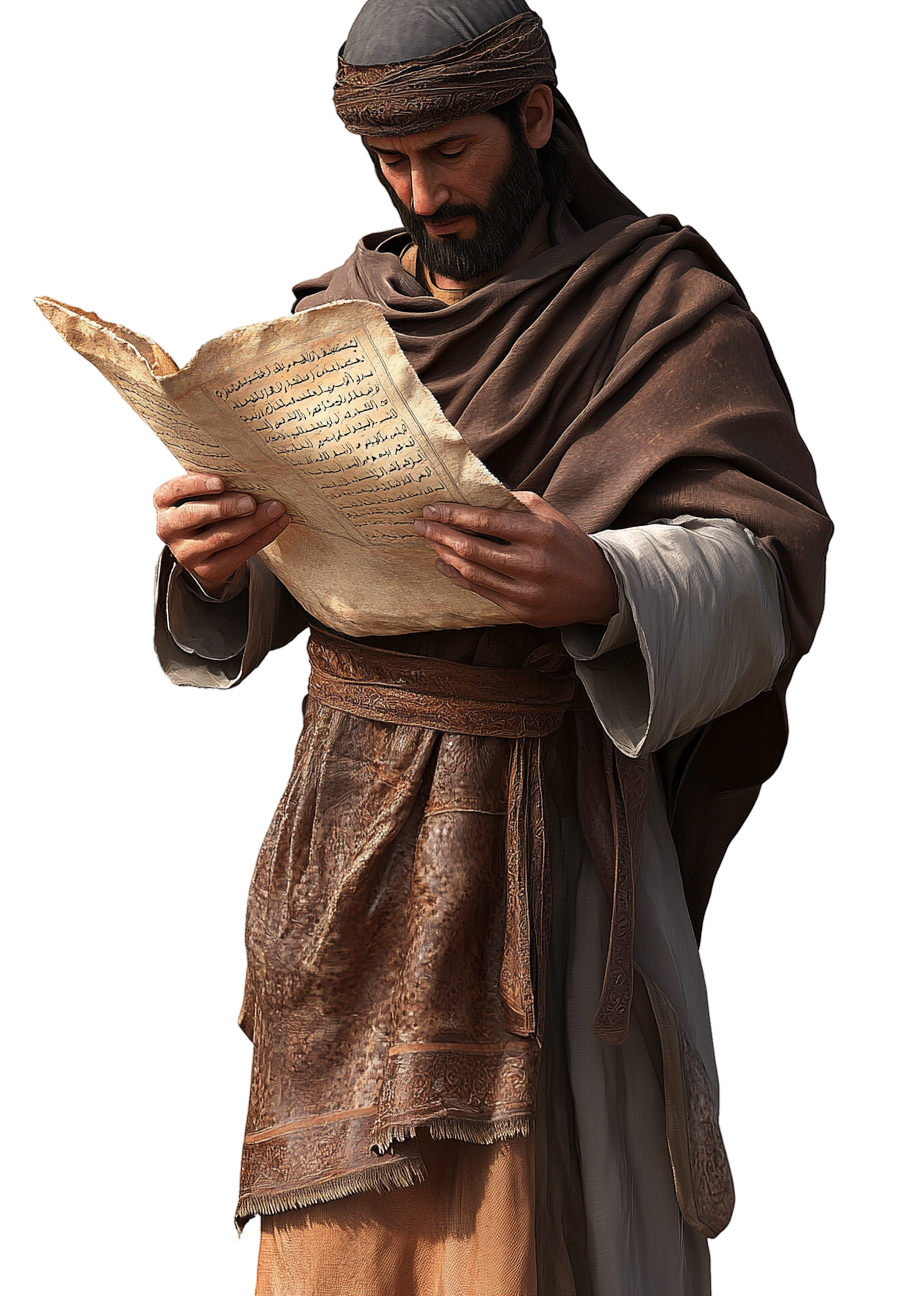 Free: 8th Century Man Reading Ancient Text on Leather - nohat.cc