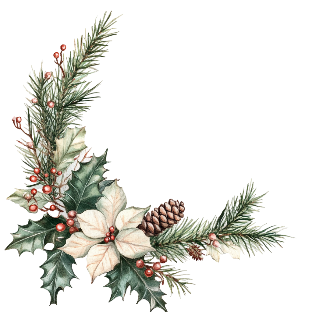 Free: victorian christmas corner embellishments with fir, white ba ...