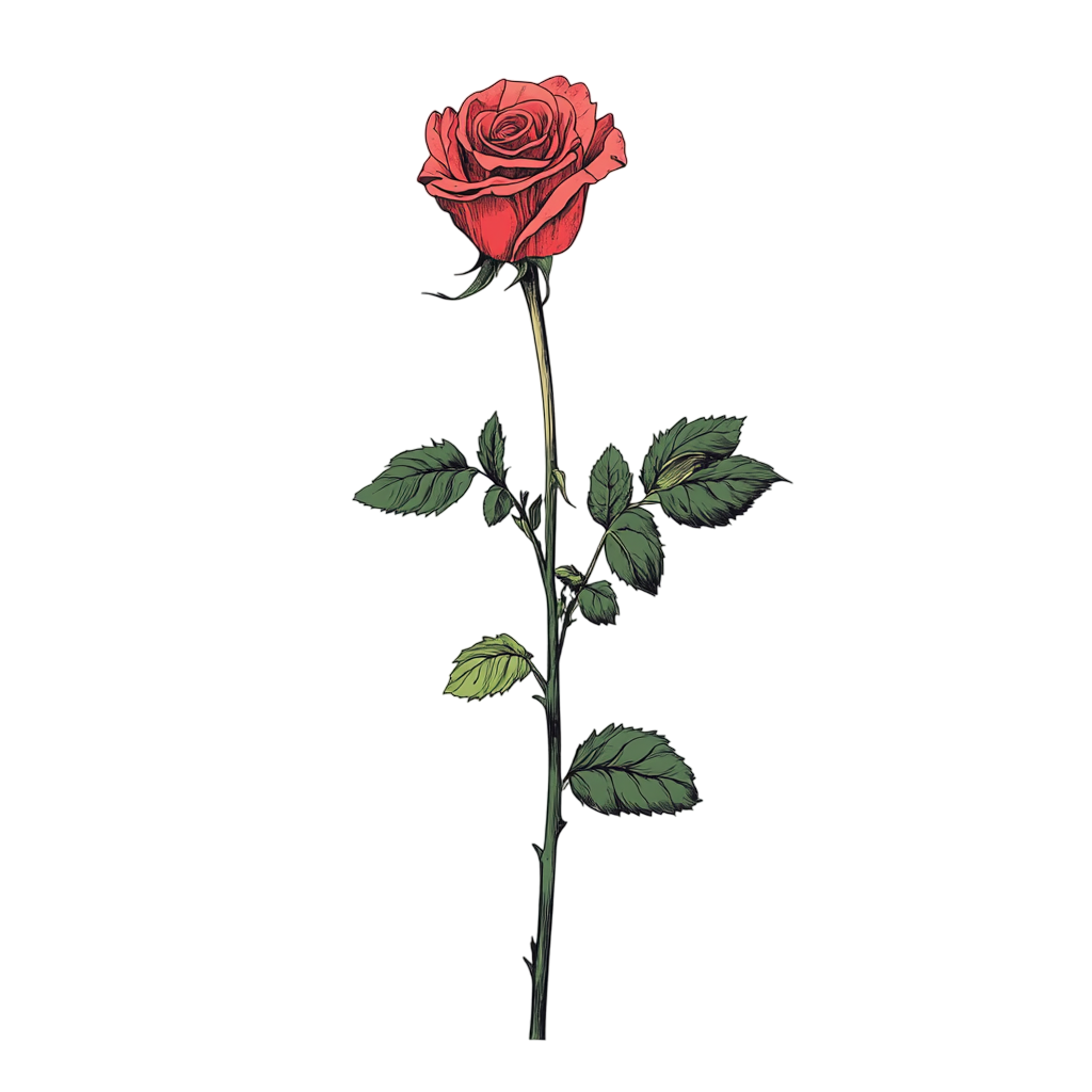 Free: red rose, simple vector art, white background Clean backgrou ...