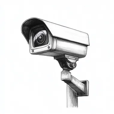 Minimalist Security Camera Drawing Surveillance Camera Wireless