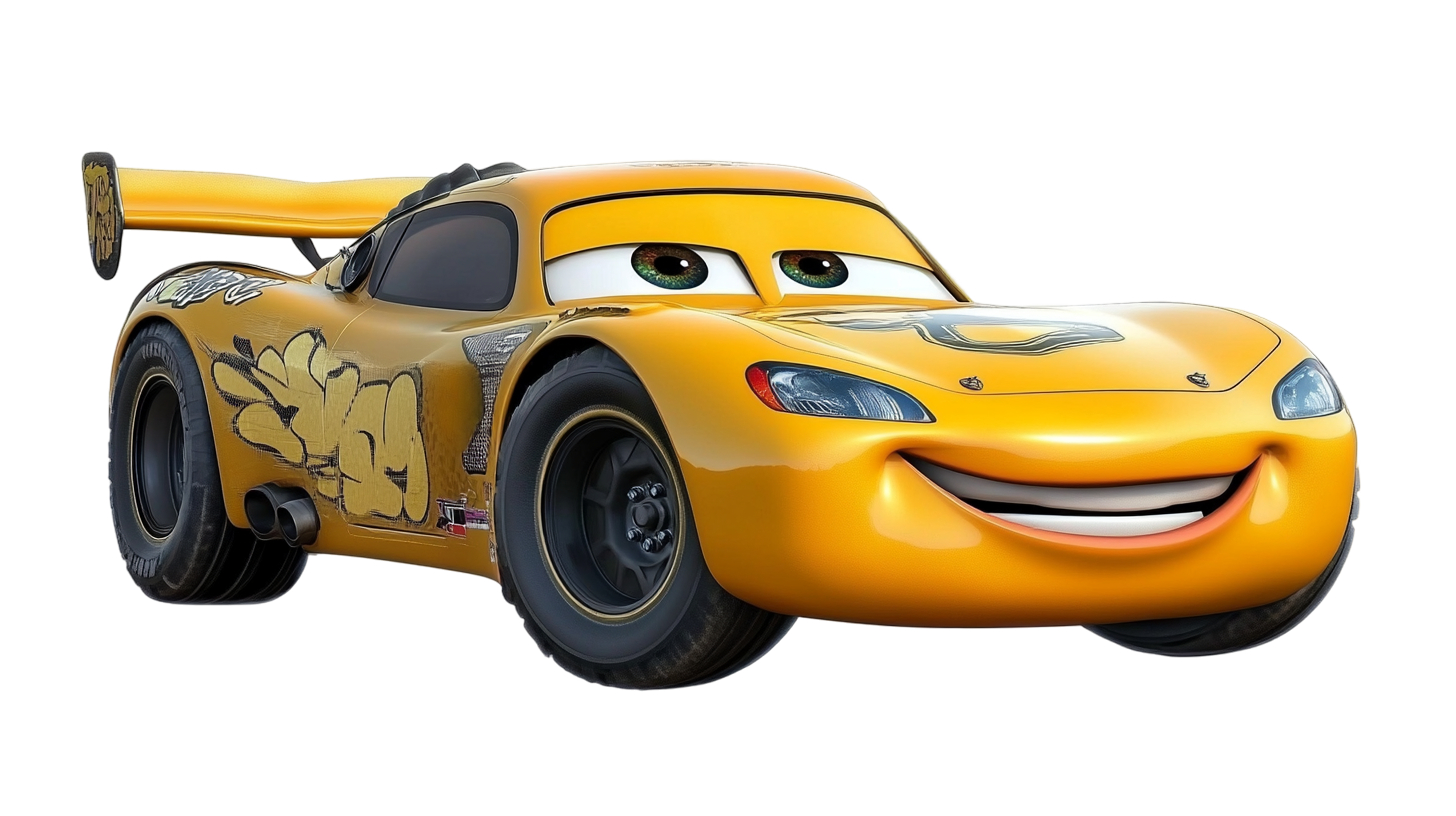 Free: yellow mcqueen mater pixar cartoon car isolated on white bac ...