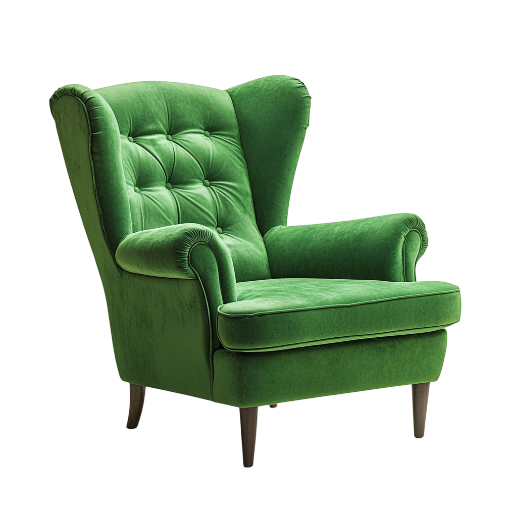 Free: Solitary Green Armchair: A Cozy Retreat - nohat.cc