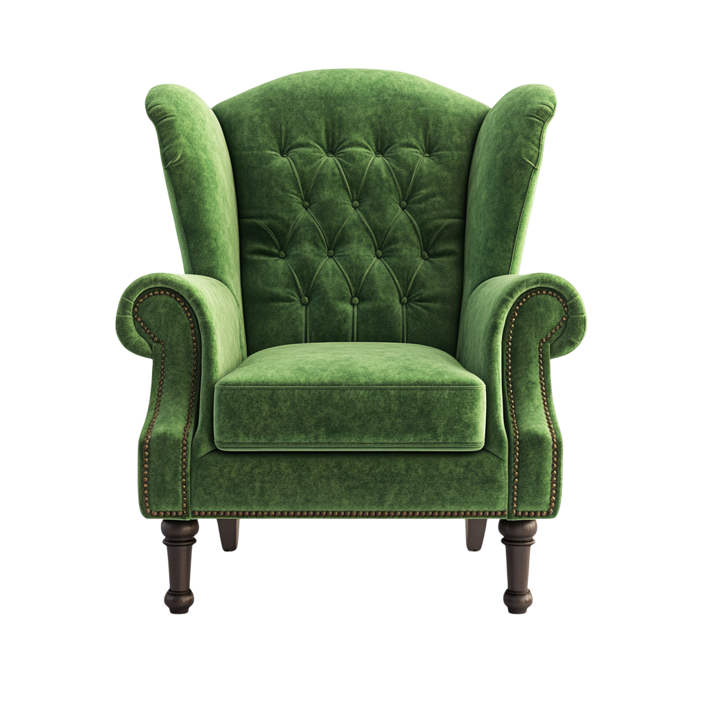 Free: Solitary Green Armchair: A Cozy Retreat - nohat.cc