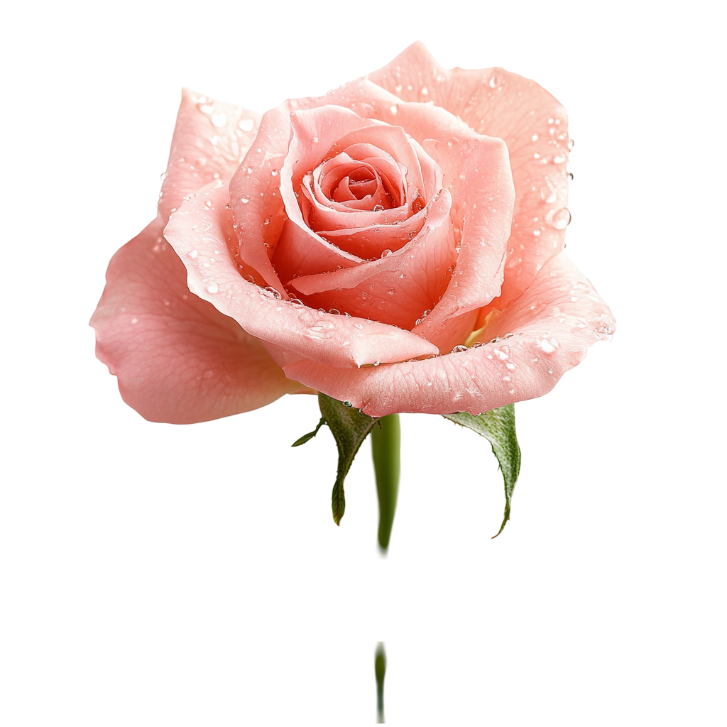 Free: photo pink rose with water drop, isolated on white backgroun ...