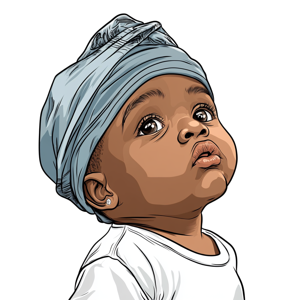 Free: cute baby drooling with a durag, cartoon look, boy baby, coo ...