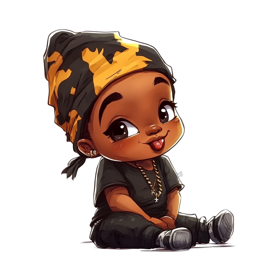 Free: cute baby drooling with a durag, cartoon look, boy baby, coo ...