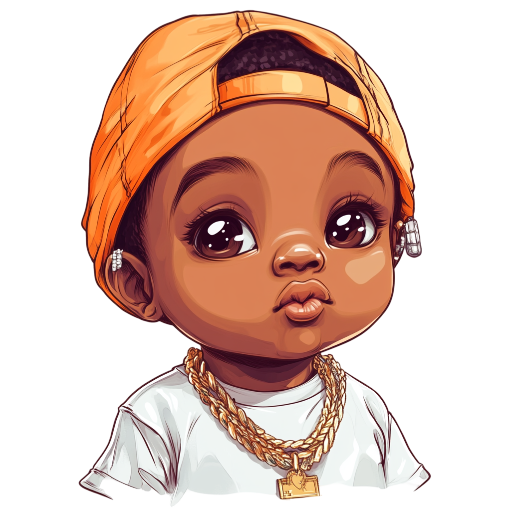 Free: cute baby drooling with a durag, cartoon look, boy baby, coo ...