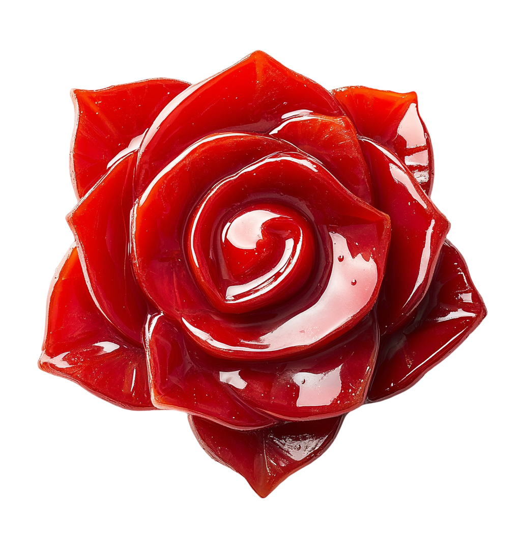 Free: A red rose-shaped piece of meat, made from a shiny plastic m ...
