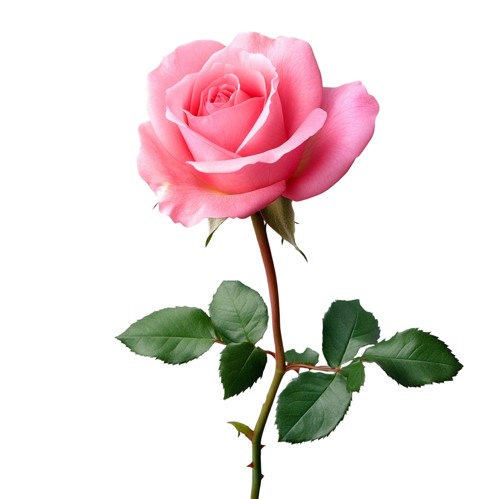 Free: pink rose flower isolated on a transparent background,side v ...