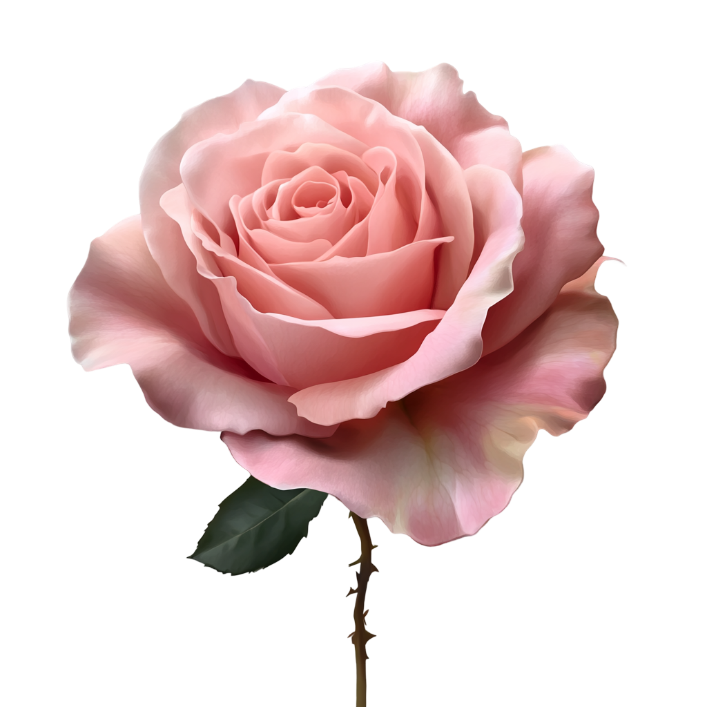 Free: pink rose flower isolated on a transparent background,side v ...
