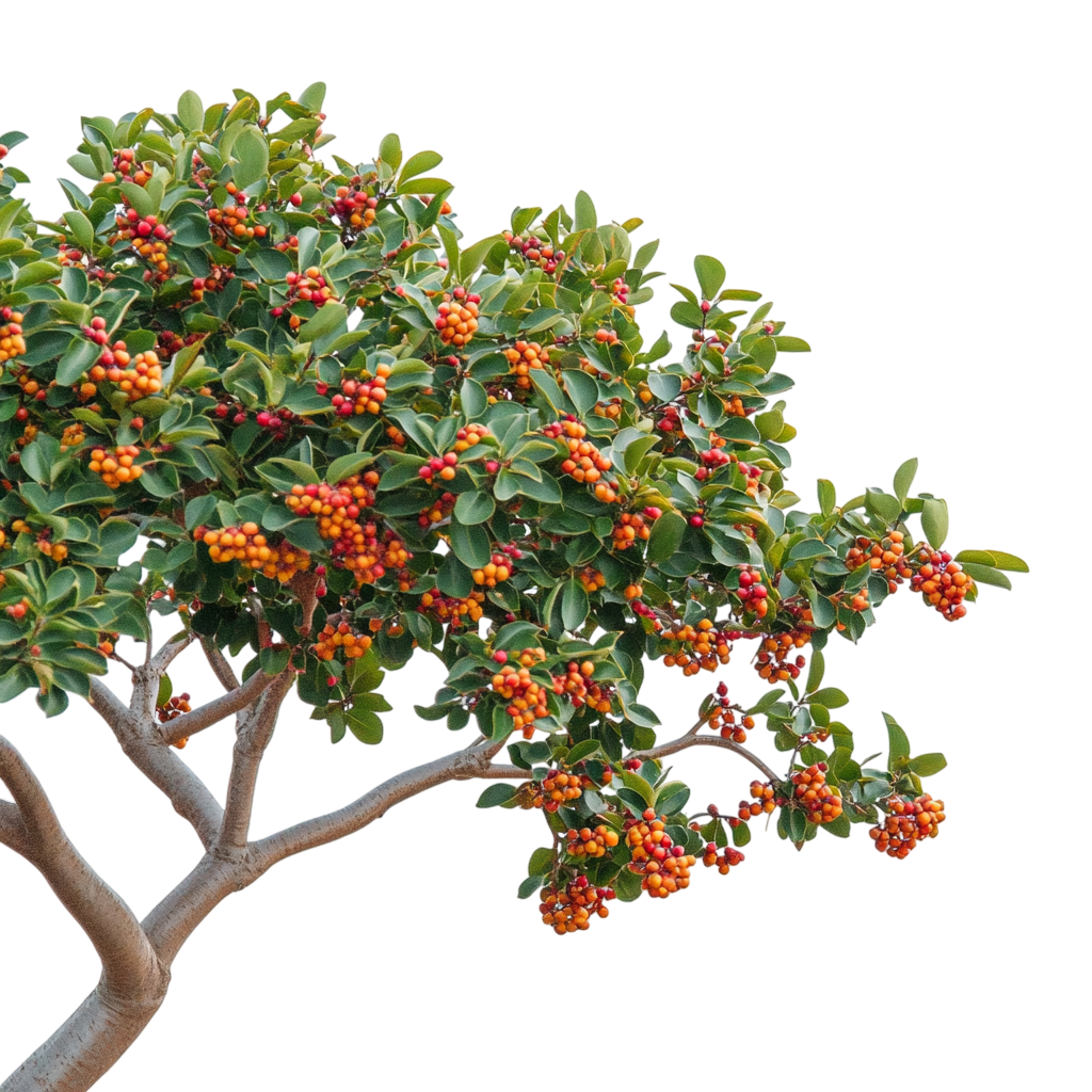 Free: arbutus unedo tree with white background, with berries - nohat.cc