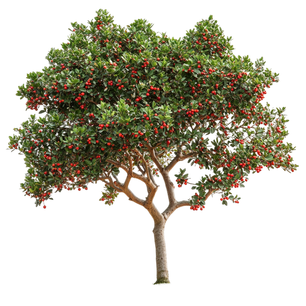 Free: arbutus unedo tree with white background, with berries - nohat.cc
