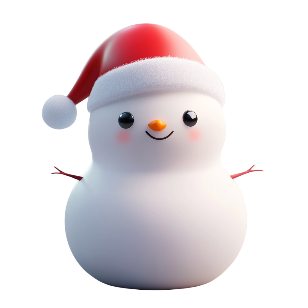 Free: Charming Snowman in Santa Hat: HD Cartoon Art - nohat.cc