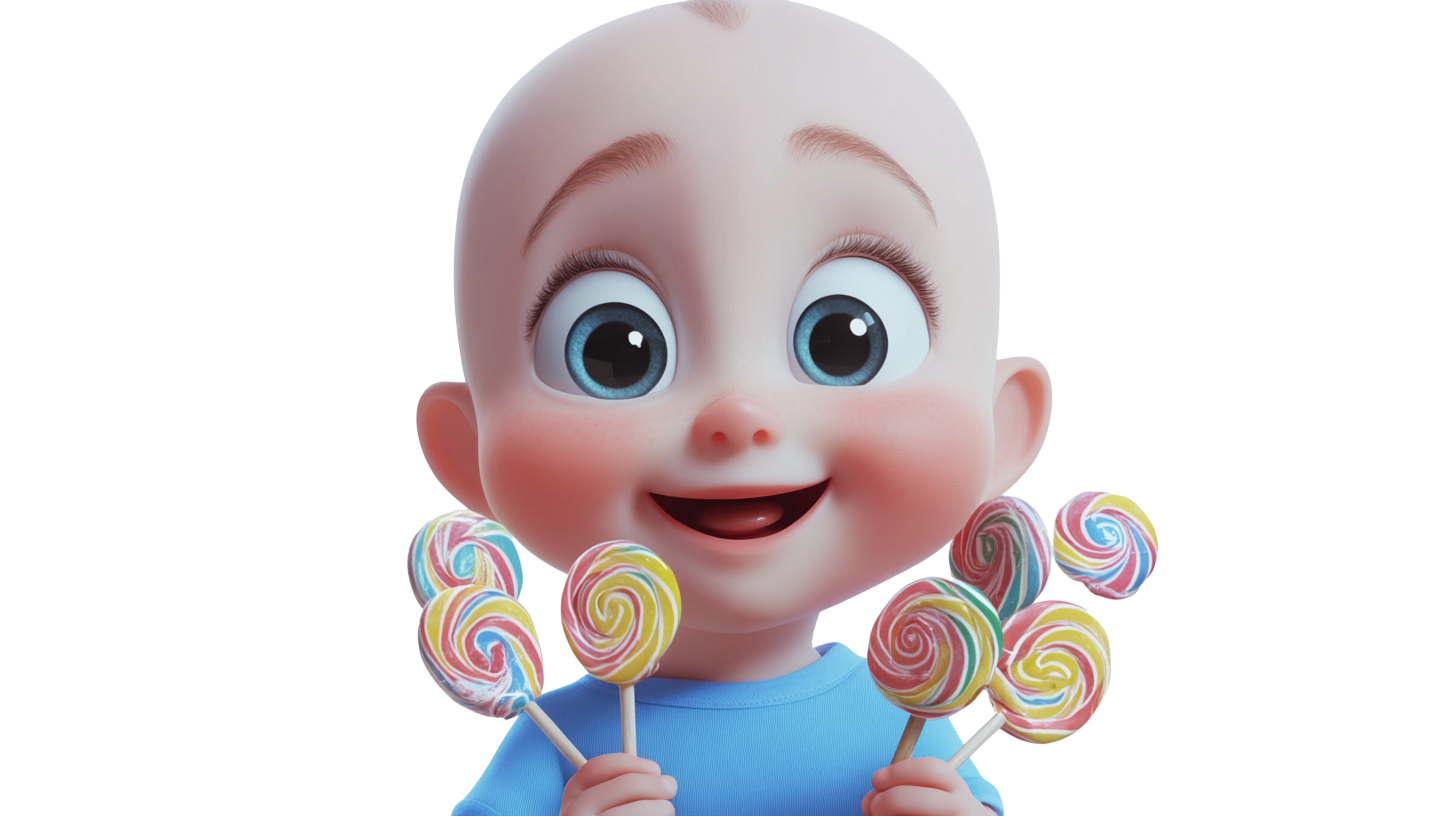 Free: Joyful Baby with Lollipops: A Pixar-Inspired Delight - nohat.cc