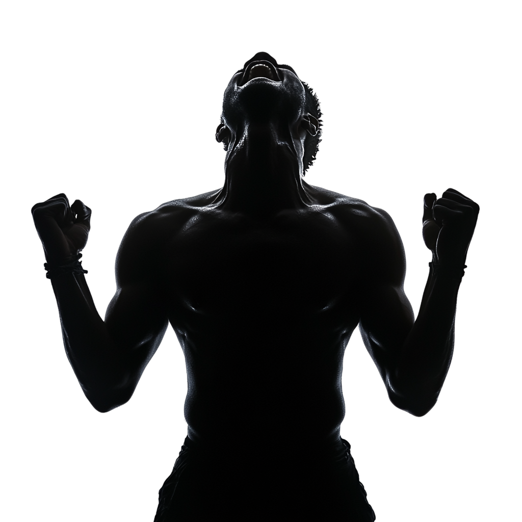 Free: PNG Man Celebrating Strength in Black Clothing Against White ...