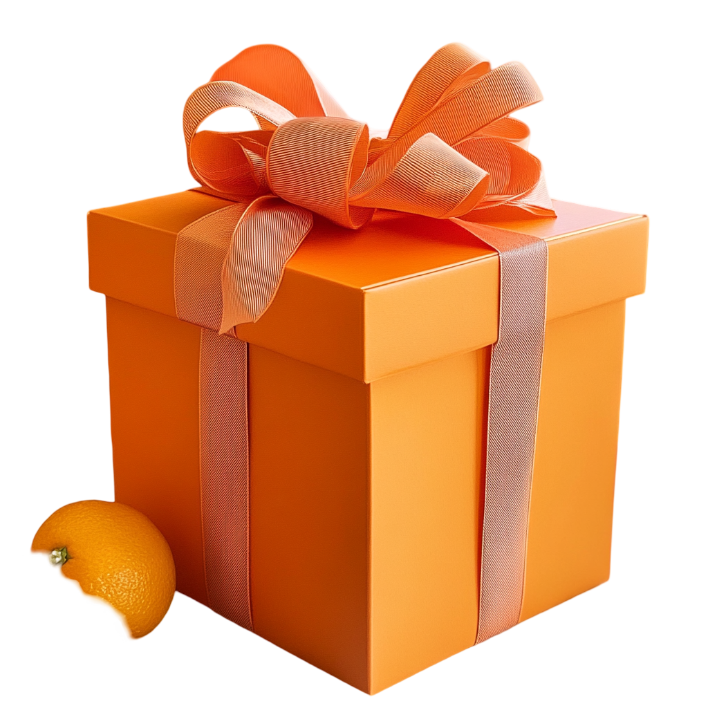 Free: Delightful Orange Gift Box Tied with Ribbons - nohat.cc