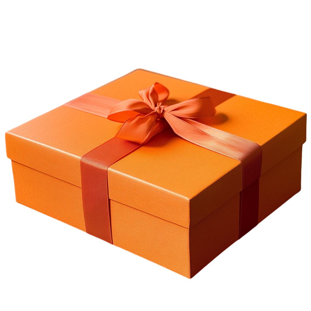 Free: Delightful Orange Gift Box Tied with Ribbons - nohat.cc