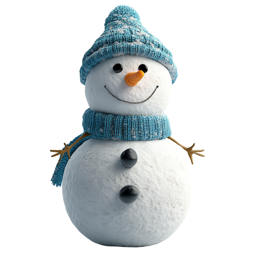 Free: Charming 3D Pixar-Inspired Snowman Against White Background ...