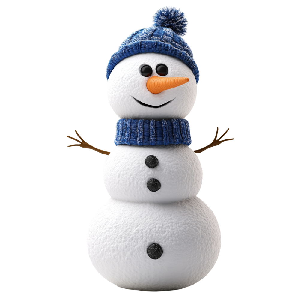 Free: Charming 3D Pixar-Inspired Snowman Against White Background ...