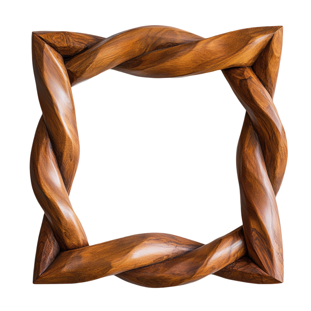 Free: Artisan Twisted Wood Frame with Elegant Design - nohat.cc