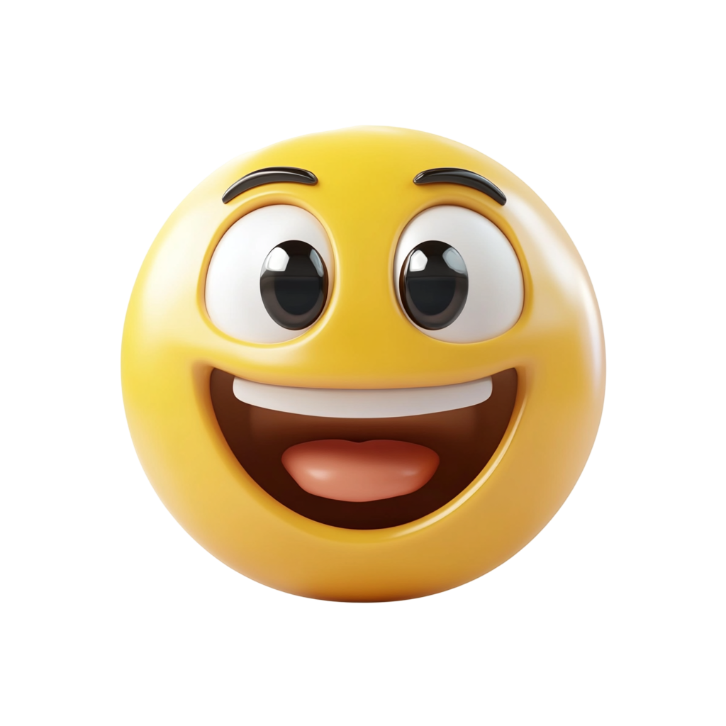 Free: PNG Animated yellow smiley face emoji with big eyes for digital communication - nohat.cc