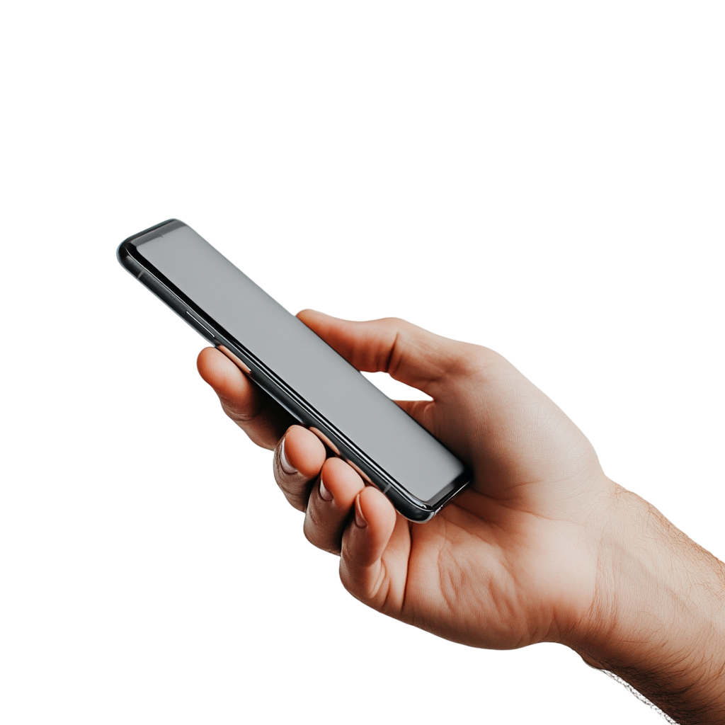 Free: Hand Holding Smartphone - Side View on White Background - nohat.cc