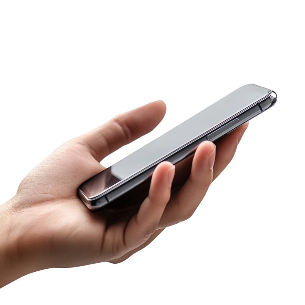 Free: Hand Holding Smartphone - Side View on White Background - nohat.cc