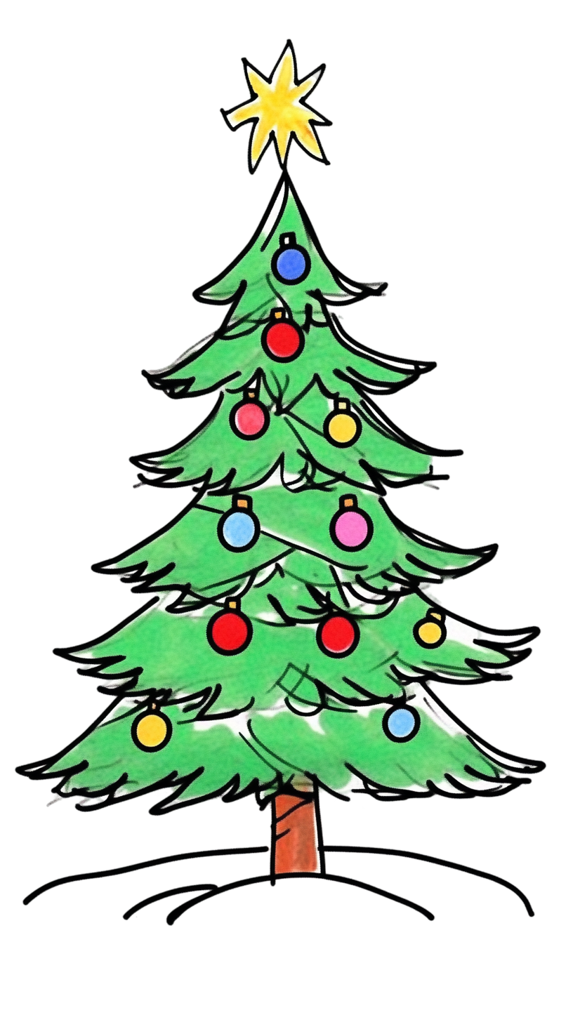 Free: Drawing Christmas tree Sketch, png image, isolated - nohat.cc
