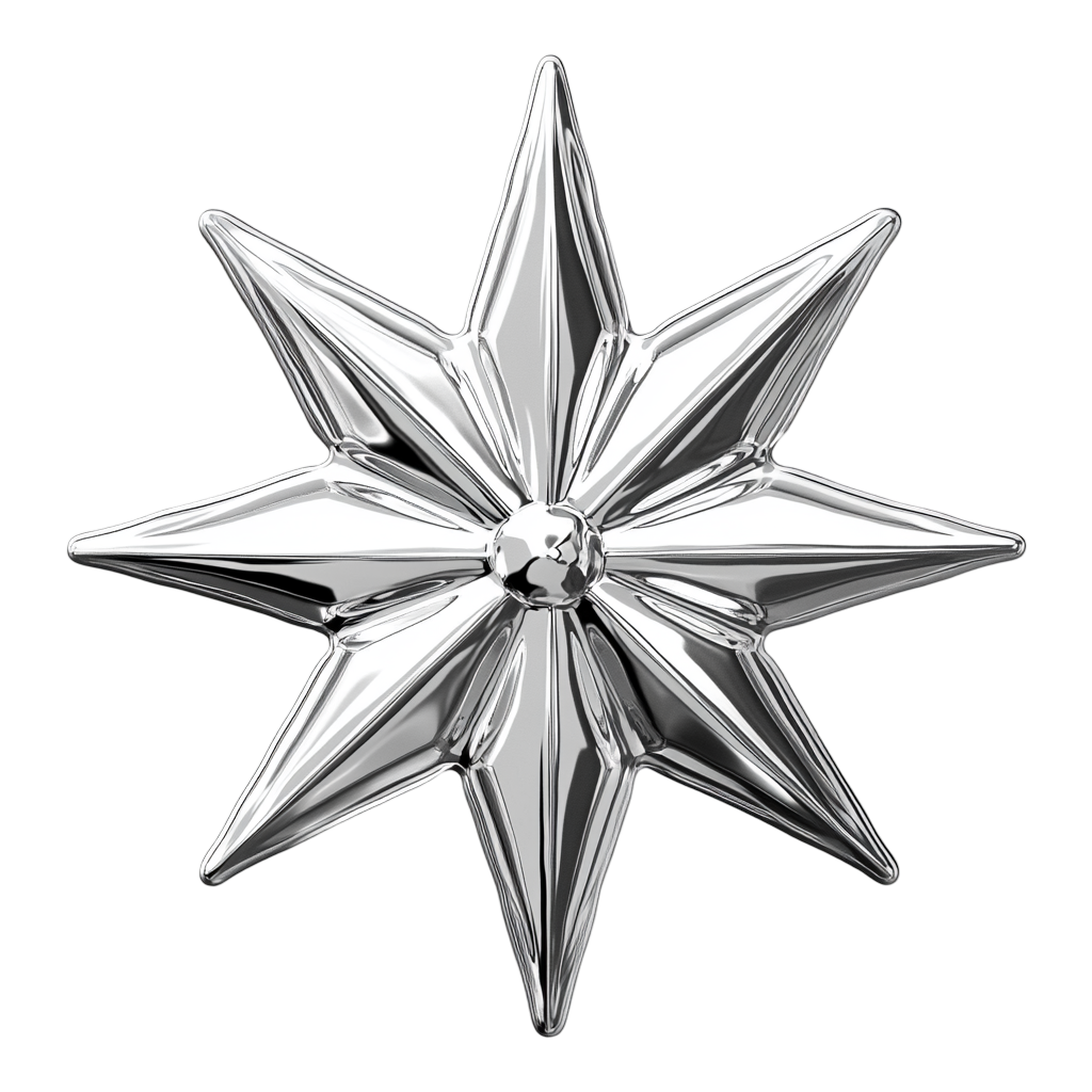 Free: 3D Silver Star Icon: Monochrome Chrome Design - nohat.cc